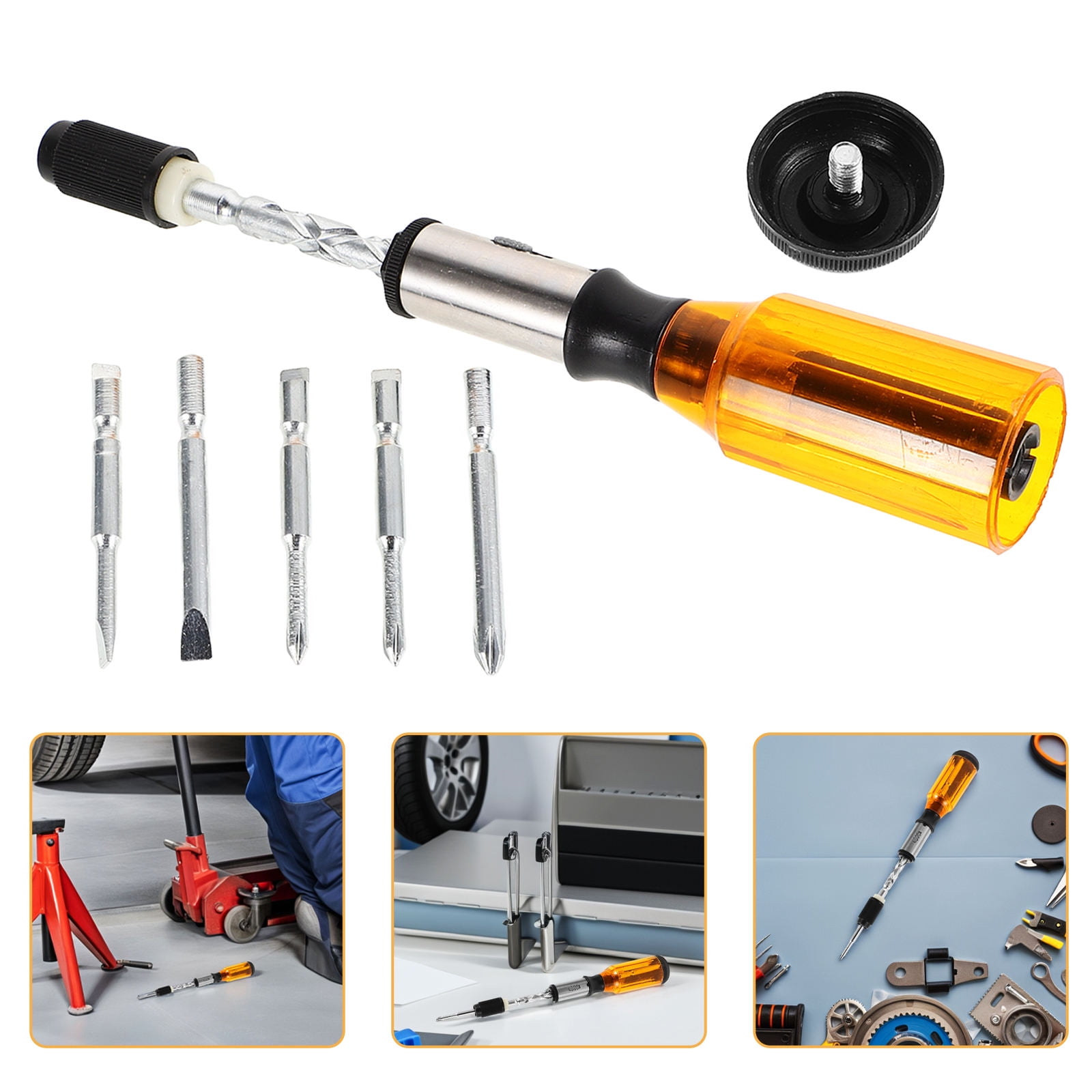 Hemoton Push Pull Ratchet Screwdriver Semi Automatic Adjustment Hand ...