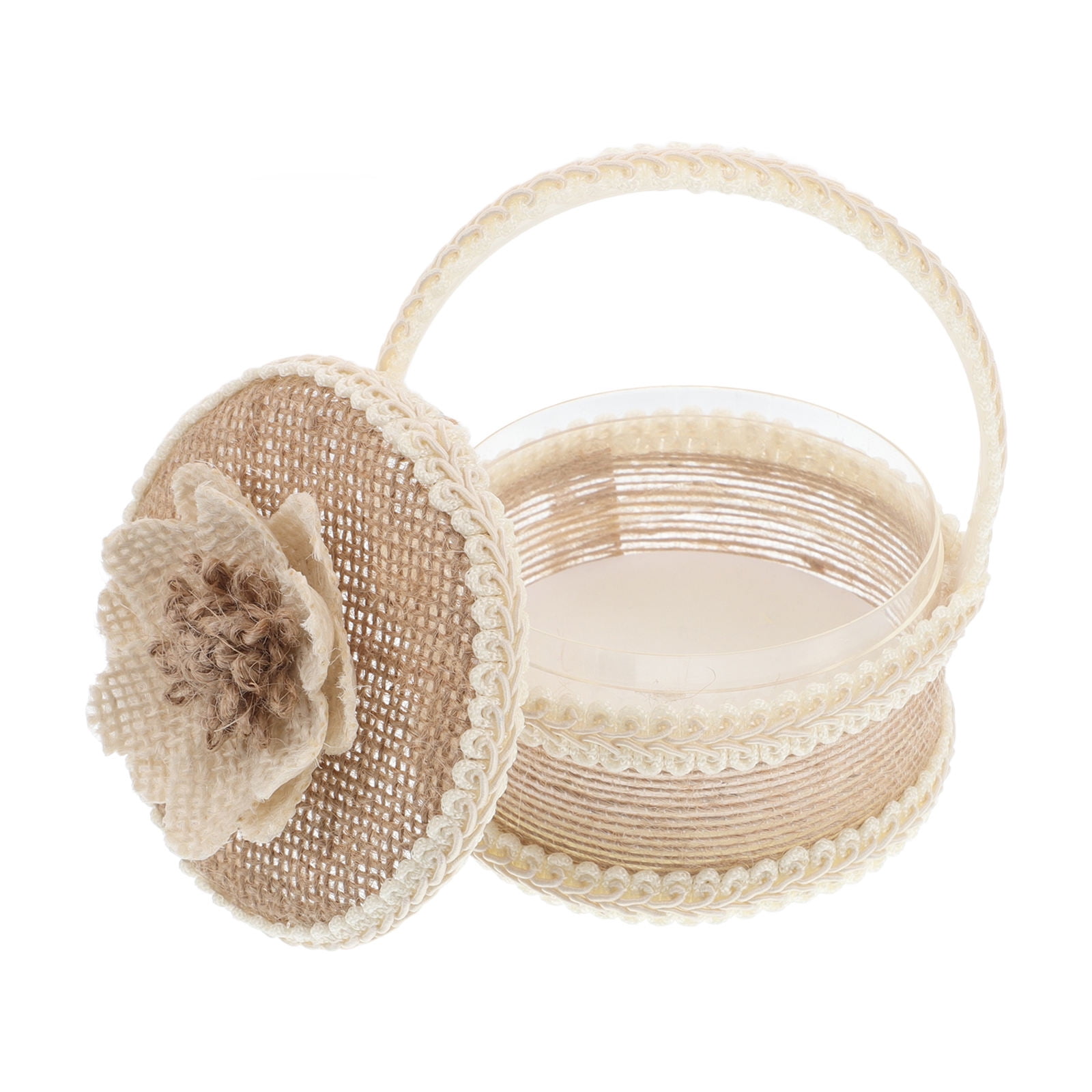Hemoton Rattan Flower Basket Flower Girl Carry Basket Wedding Ring Box ...