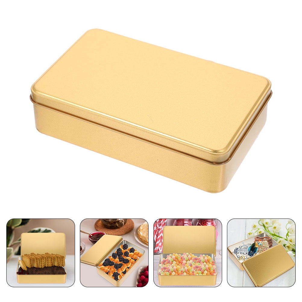 Hemoton Rectangle Tin Box Packaging for Wedding Favors Holiday Treats 1 ...