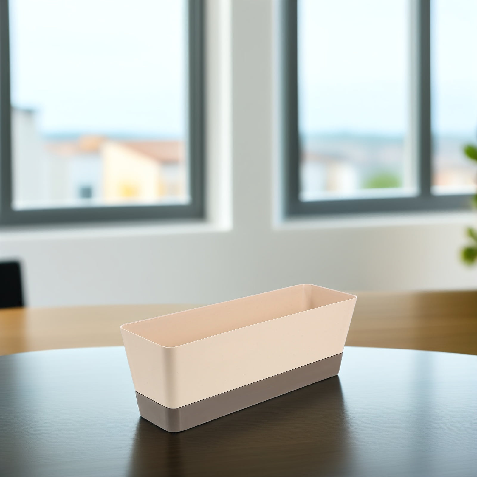 Hemoton Rectangular Flower Pot with Tray Plastic Plant Containers ...