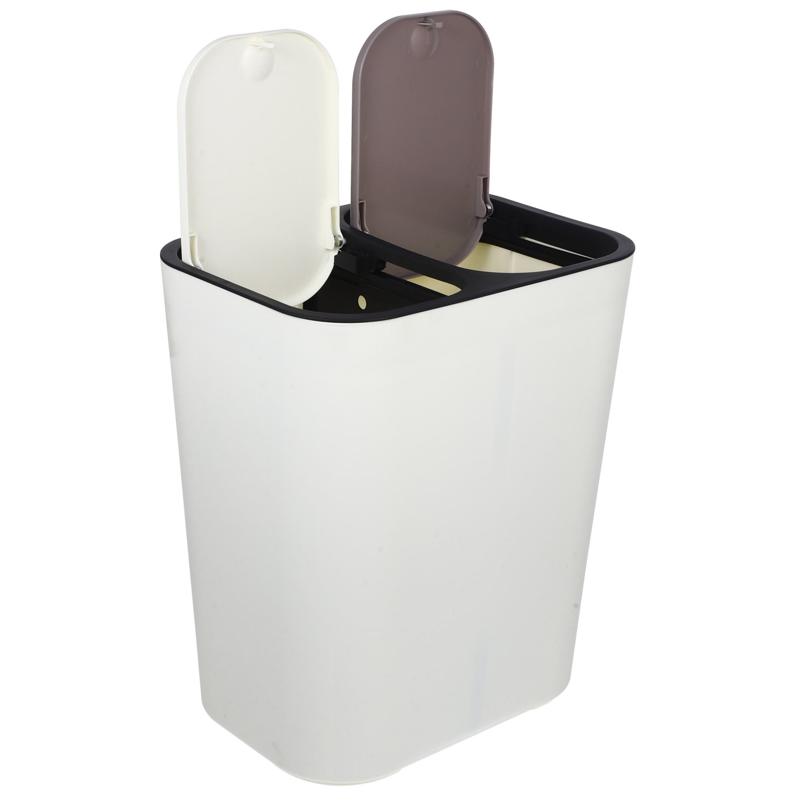 Hemoton Recycling Trash Bin Dry And Wet Garbage Can Kitchen Trash ...
