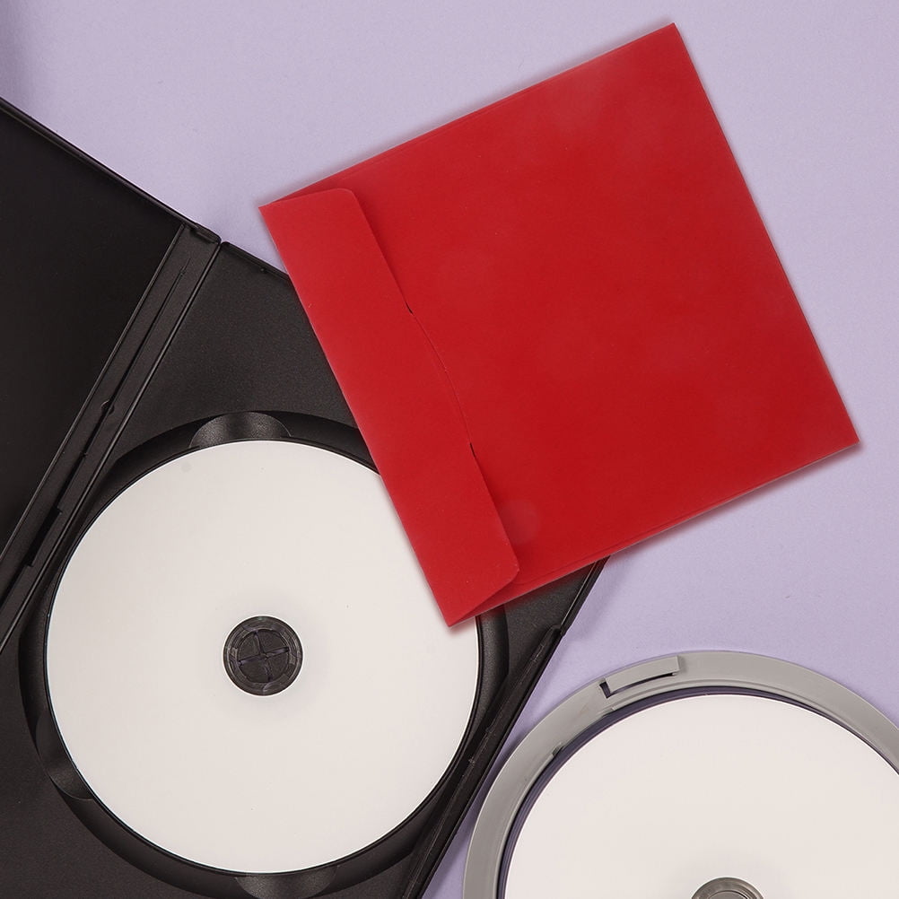 Hemoton Red Paper DVD Sleeves Portable Disc Case for Storage 10 Pieces ...