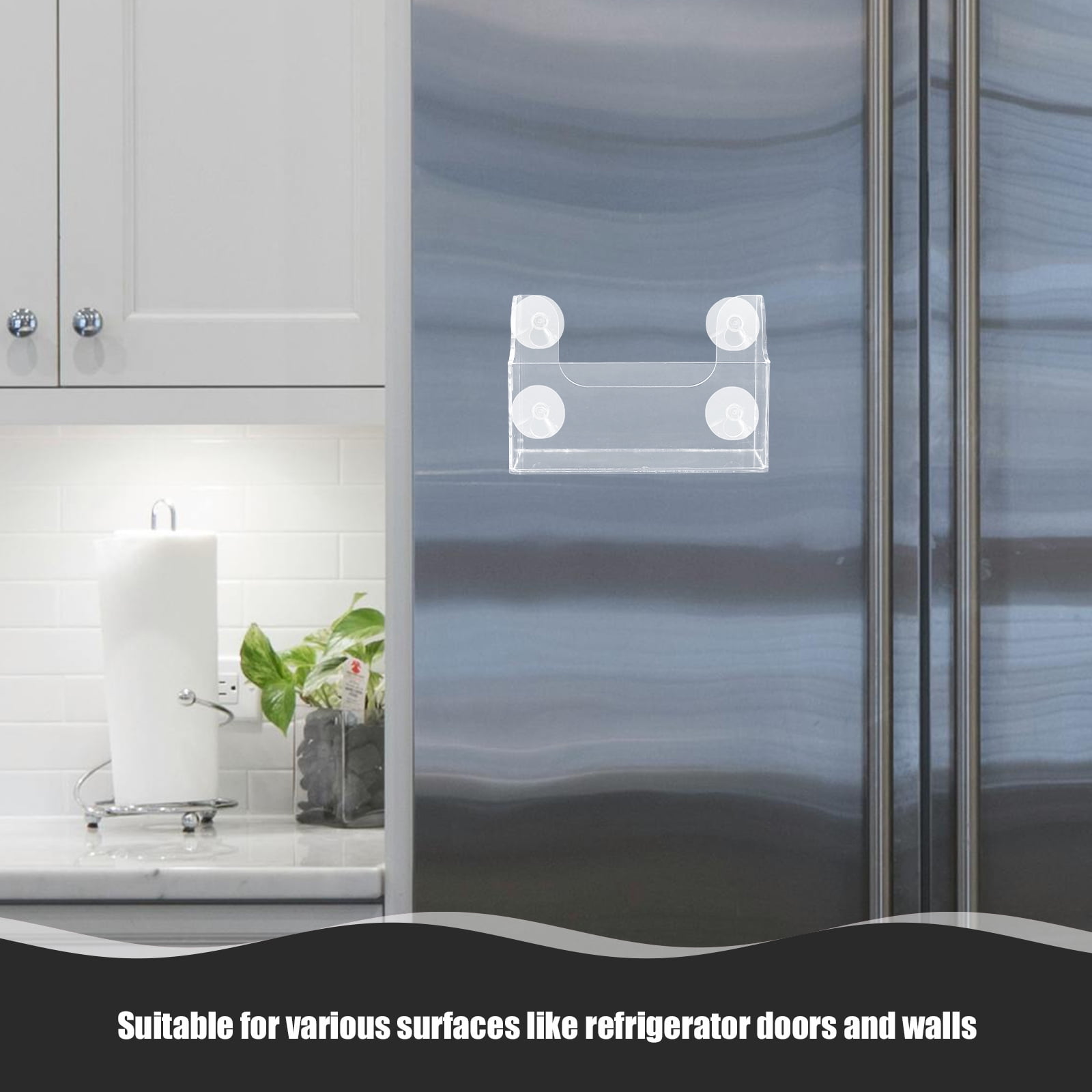 HEMOTON Transparent Acrylic Suction Cup Shelf for Refrigerator Door ...