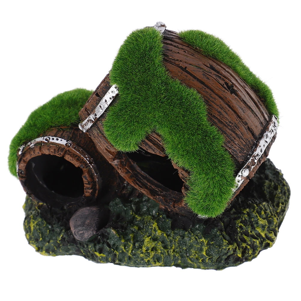 Hemoton Resin Fish Tank Barrel Ornament Aquarium Broken Barrel Decor ...