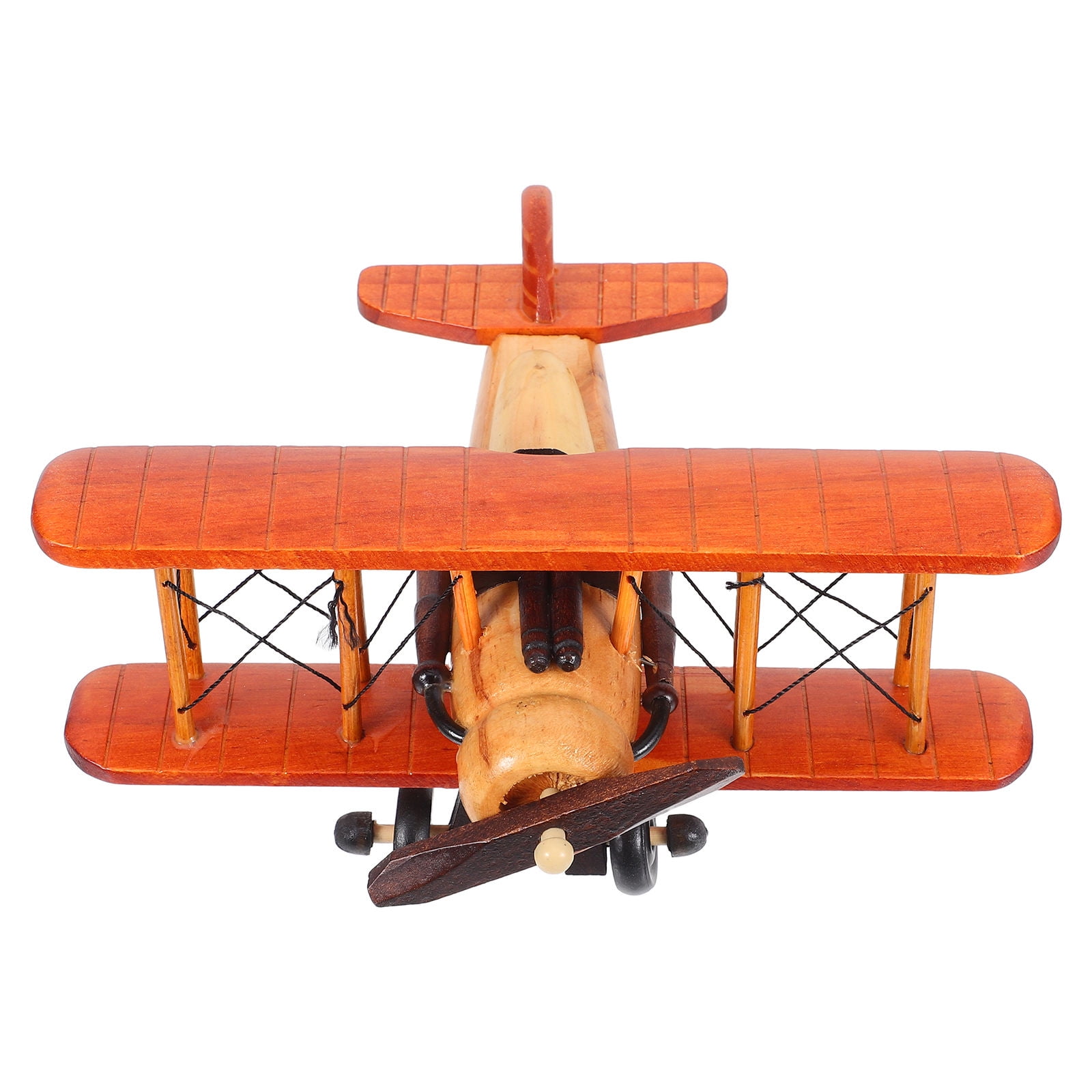 Hemoton Retro Airplane Figurine Biplane Model for Decoration Brown ...