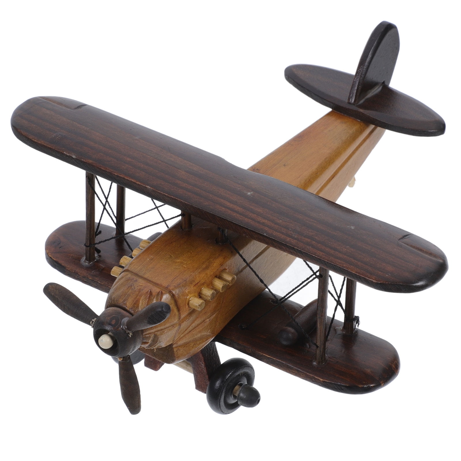 Hemoton Retro Wooden Plane Ancient Model Rustic Airplane Decor ...