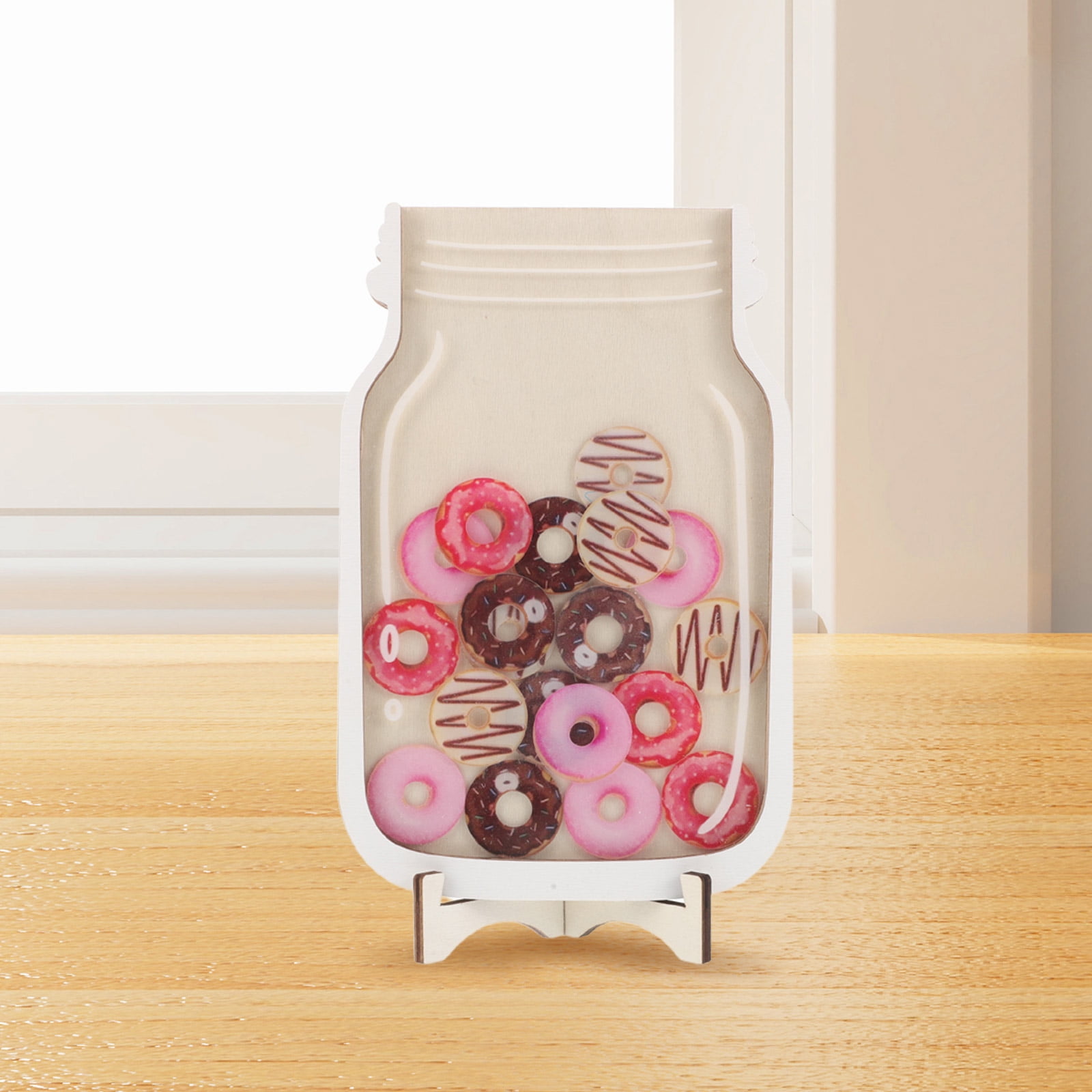 Hemoton Reward Jar For Kids Wooden Donut Behavior Chart Kids Reward ...