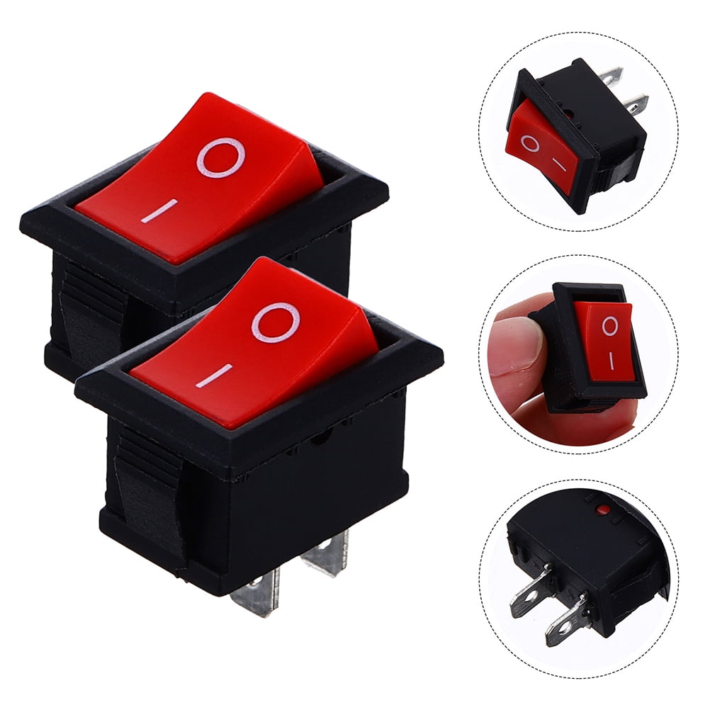 Hemoton Rocker Switch for Car and Boat Heavy Duty Plastic Red Toggle ...