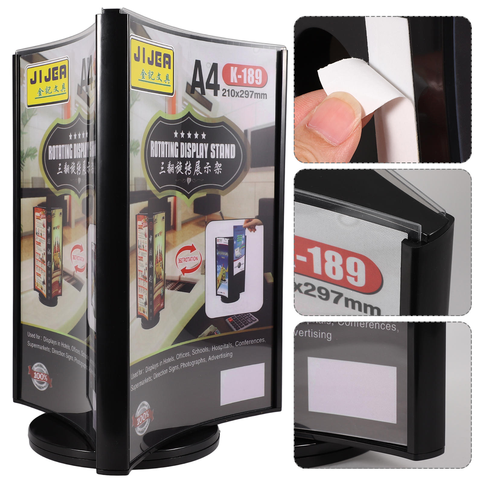 Hemoton Multi-Side Rotary Menu Stand with Stable Base, Desktop Menu ...