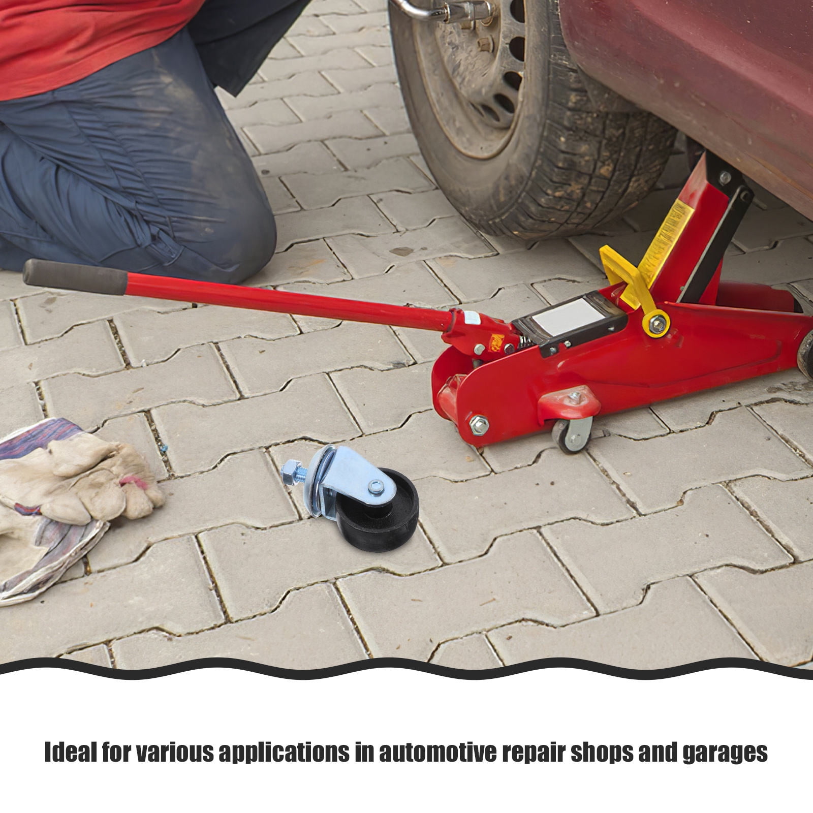 Hemoton Rotating Wheel Hydraulic Jack Wheel Swivel Caster Transmission ...