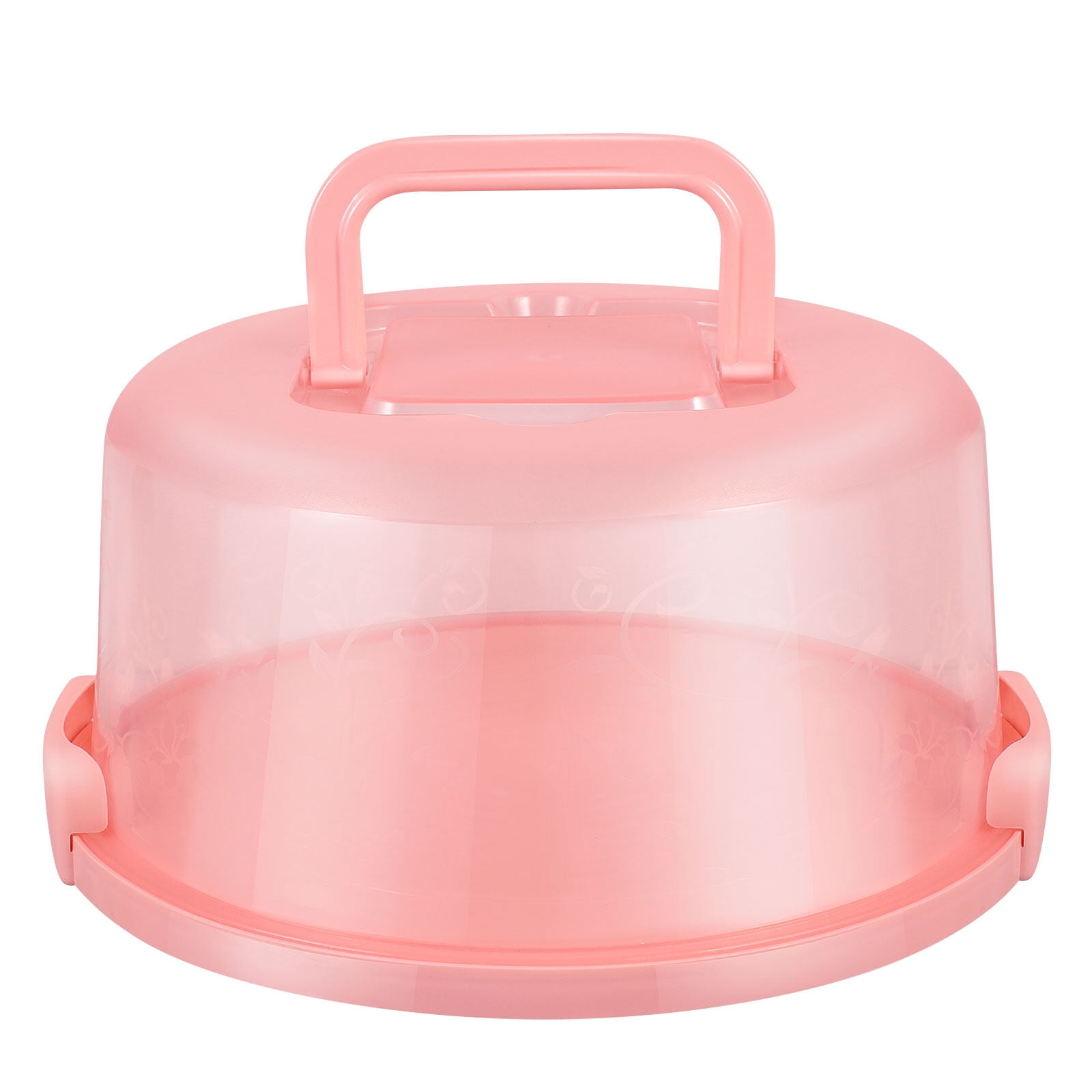 Hemoton Round Cake Carrier with Handle Portable Handy Cupcake Holder ...