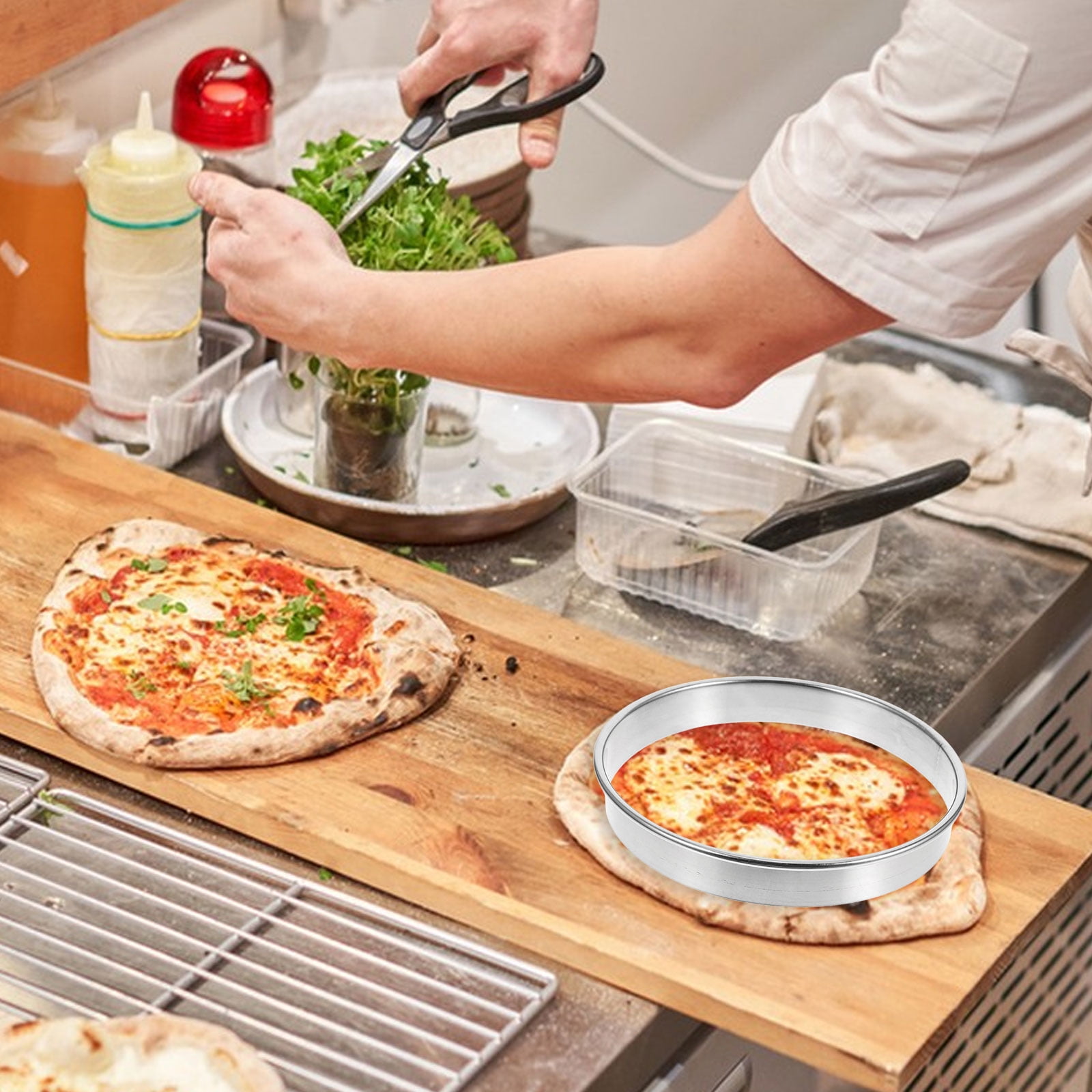 Hemoton Round Cake Ring Metal For Pizza Making And Baking Tools For ...