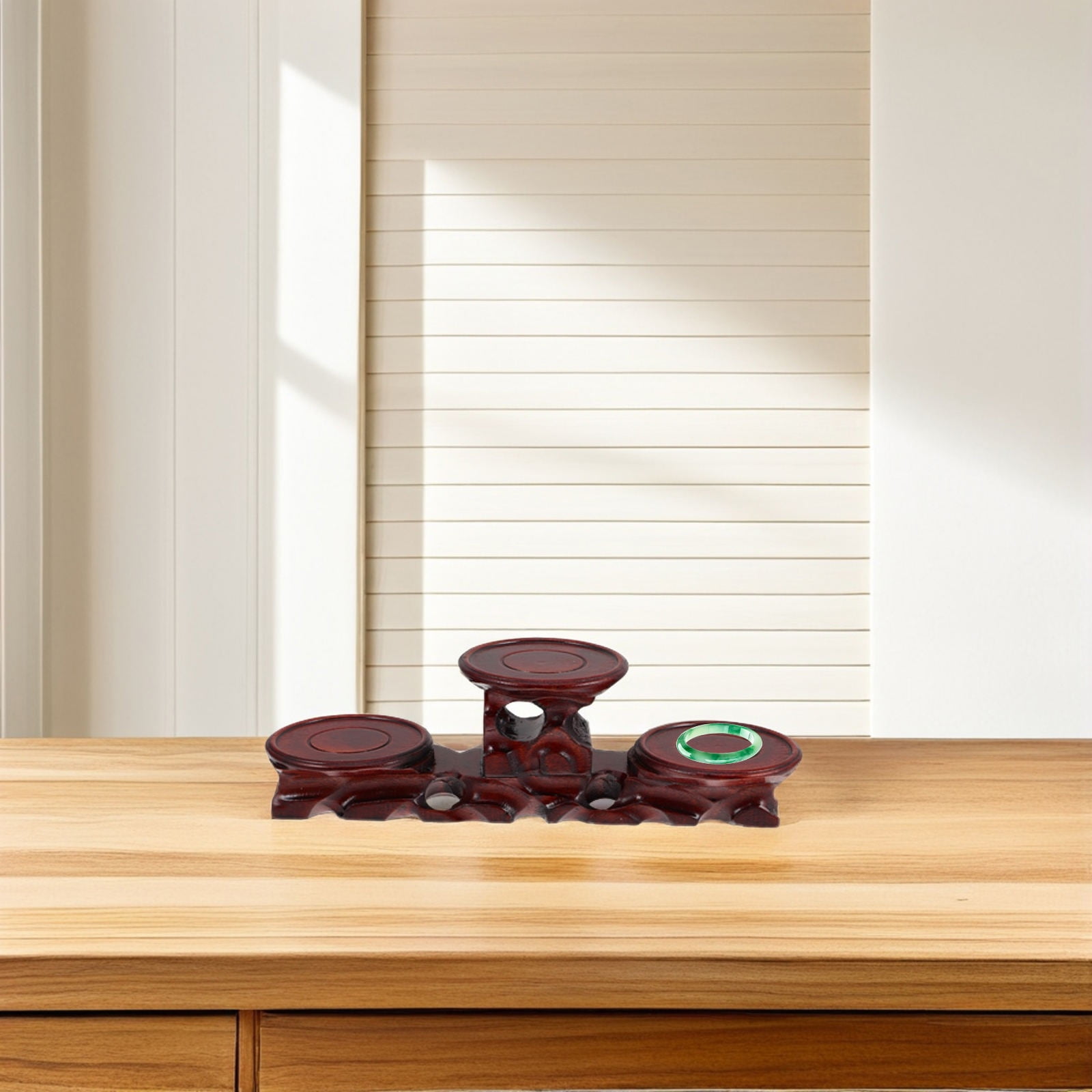 HEMOTON Wooden Pedestal Stand for Teapots and Collectibles Elegant Dark ...