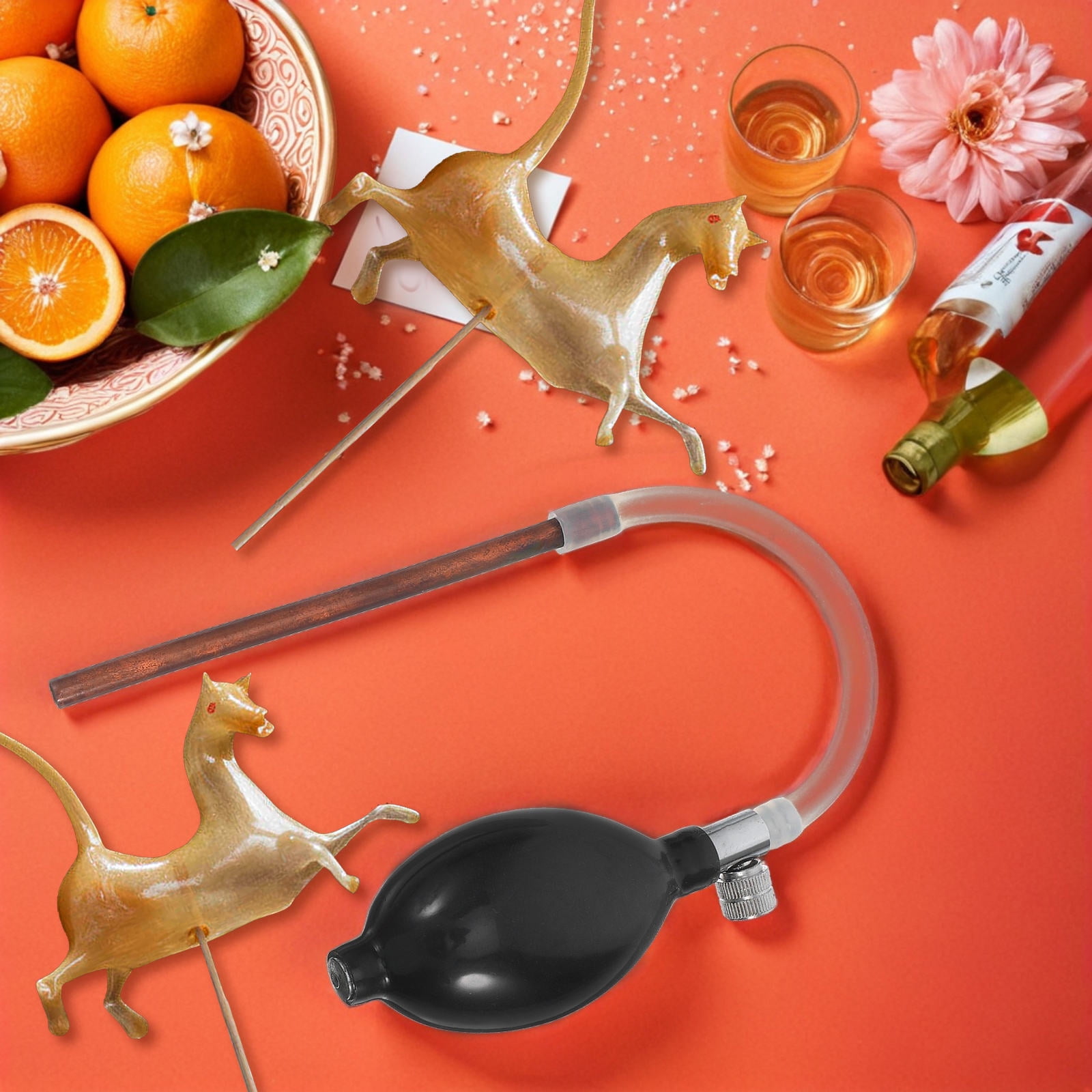 Hemoton Rubber Sugar Art Pump with Extended Copper Tube Manual Sugar ...