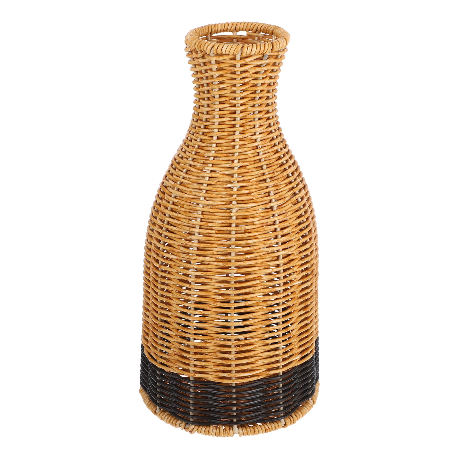Hemoton Rustic Flower Basket Flowers Vase Office Plastic Rattan Weaving ...