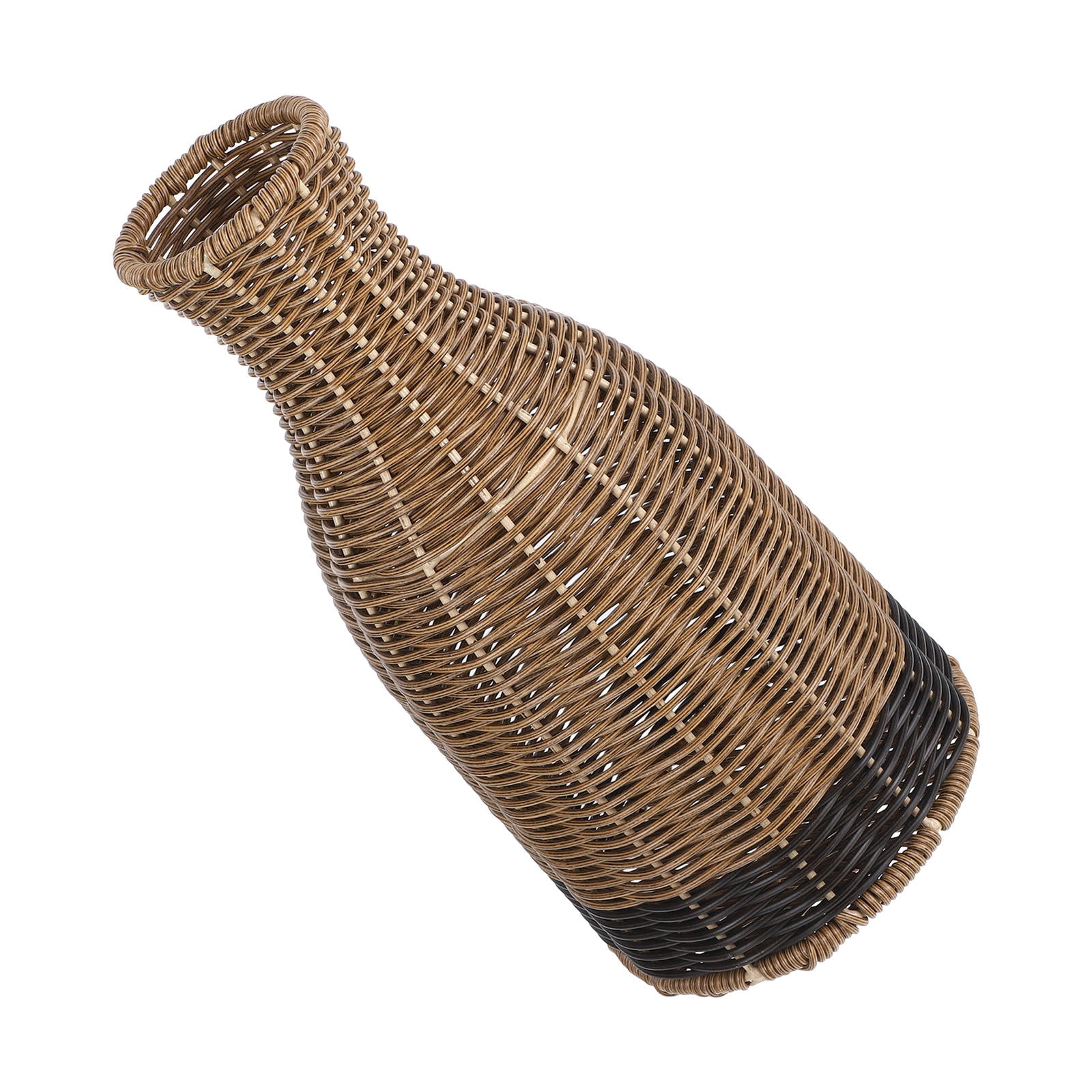 Hemoton Rustic Flower Basket Flowers Vase Office Plastic Rattan Weaving ...
