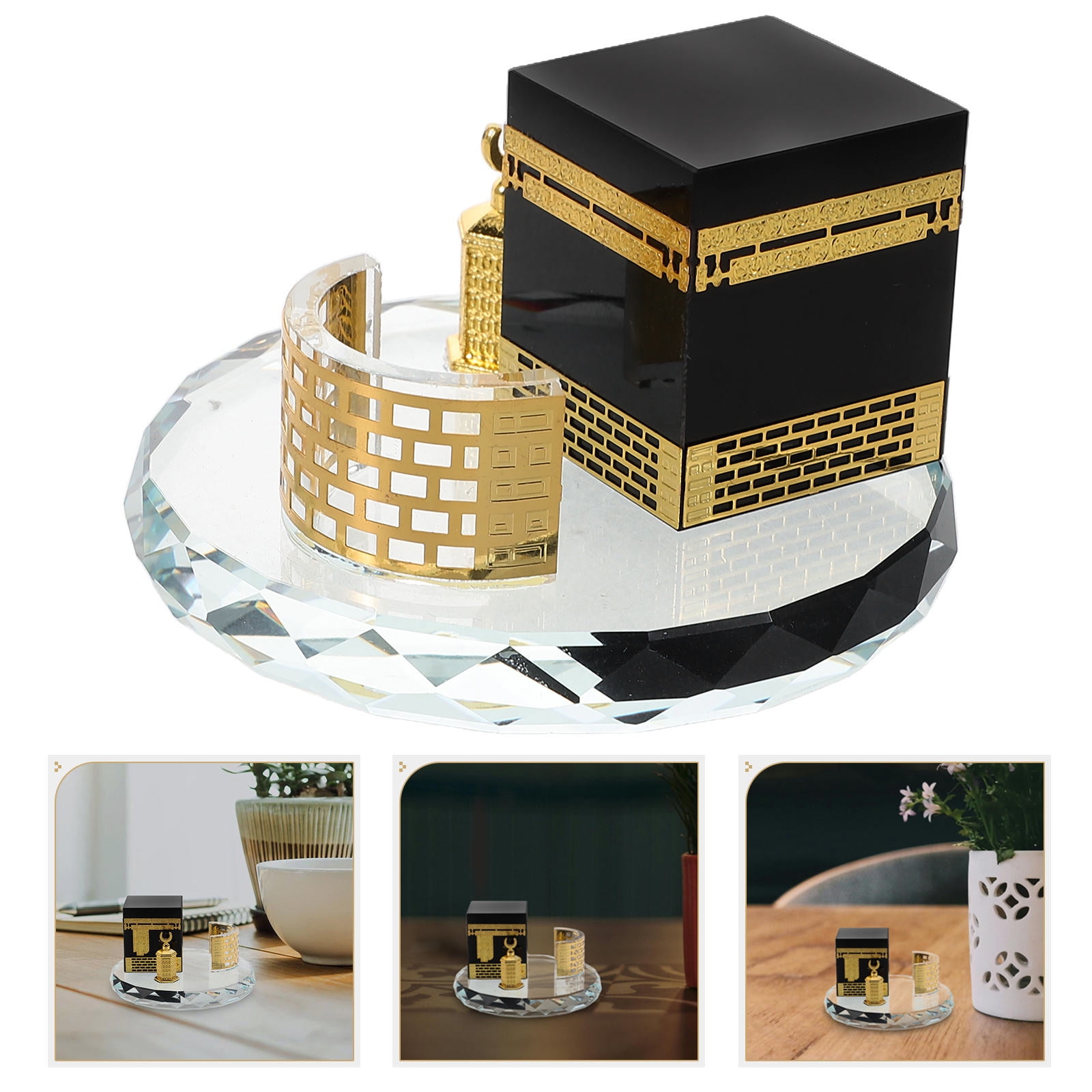 Hemoton Saudi Arabia Crystal Gilded Kaaba Miniature Model Showpiece ...