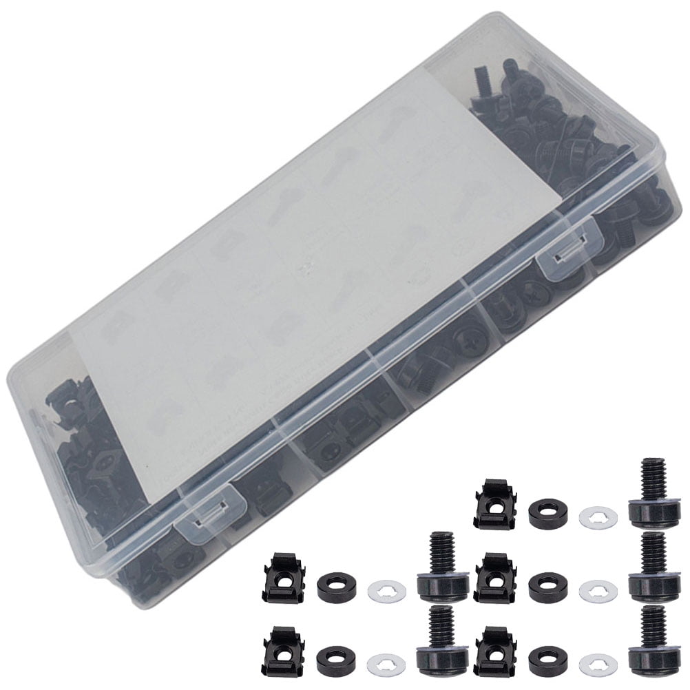 Hemoton Screws for Server Cabinet Rack Computer Cases Fan Ground Black ...
