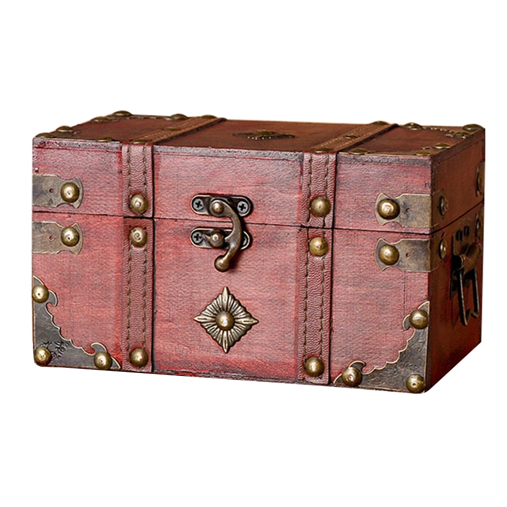 Hemoton Shelves Vintage Decor Antique Storage Box Handmade Treasure ...