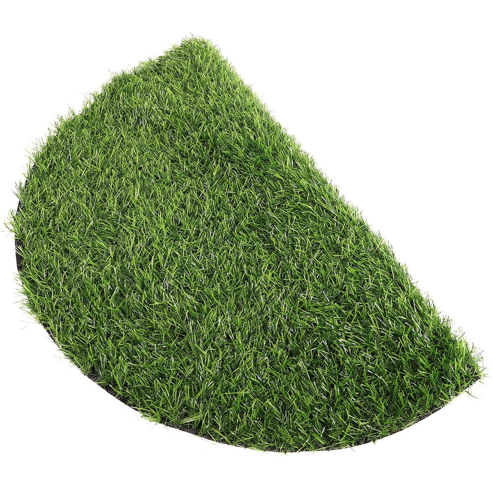 Hemoton Simulated Grass Table Mat Round Tabletop Grass Mat Faux ...