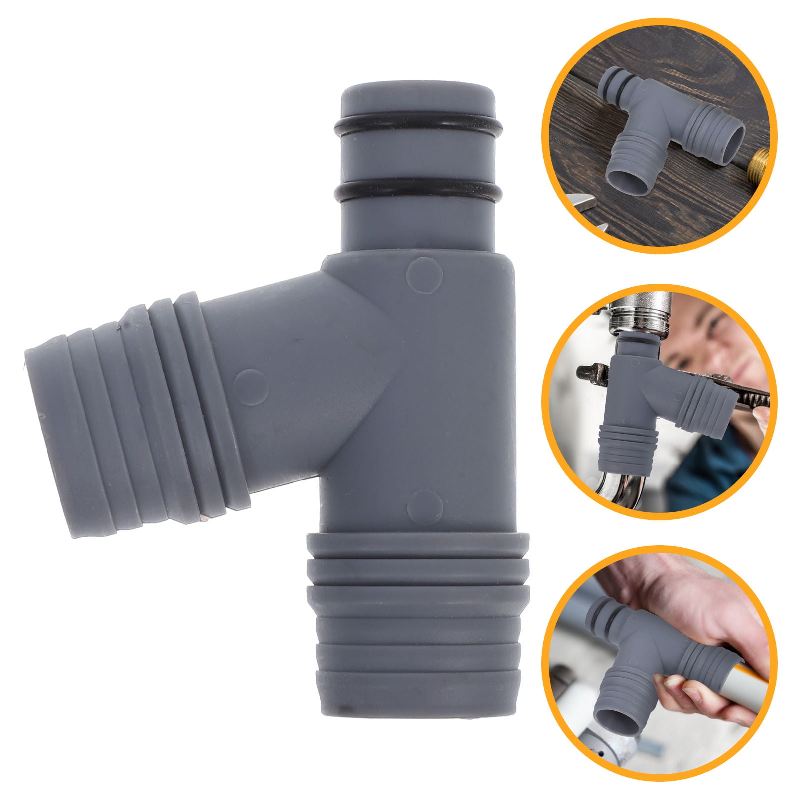 HEMOTON Shaped Sink Drain Pipe Connector for Kitchen ABS Grey Versatile ...