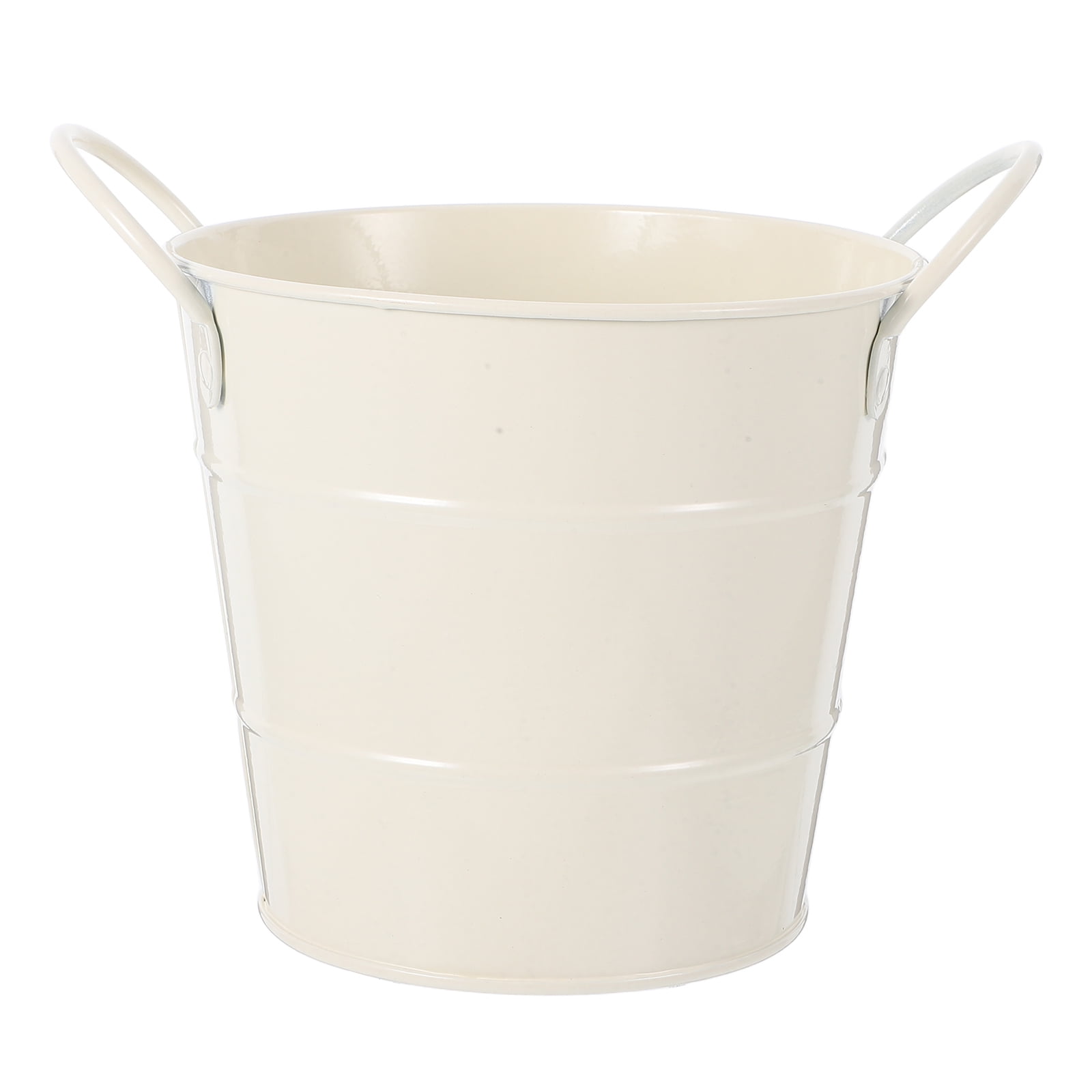 Hemoton Small Galvanized Trash Can With Handle Tabletop Rustic ...