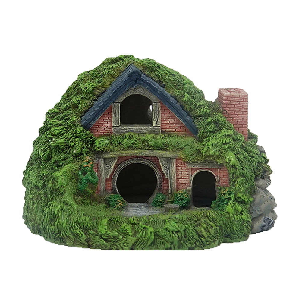 Hemoton Small Resin House Figurine Aquarium Decoration Fish Hideout ...
