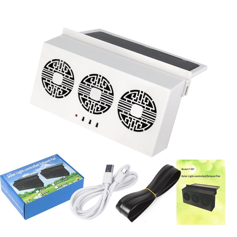 Hemoton Solar Car Window Fan USB Portable Air Conditioner For Car Air ...