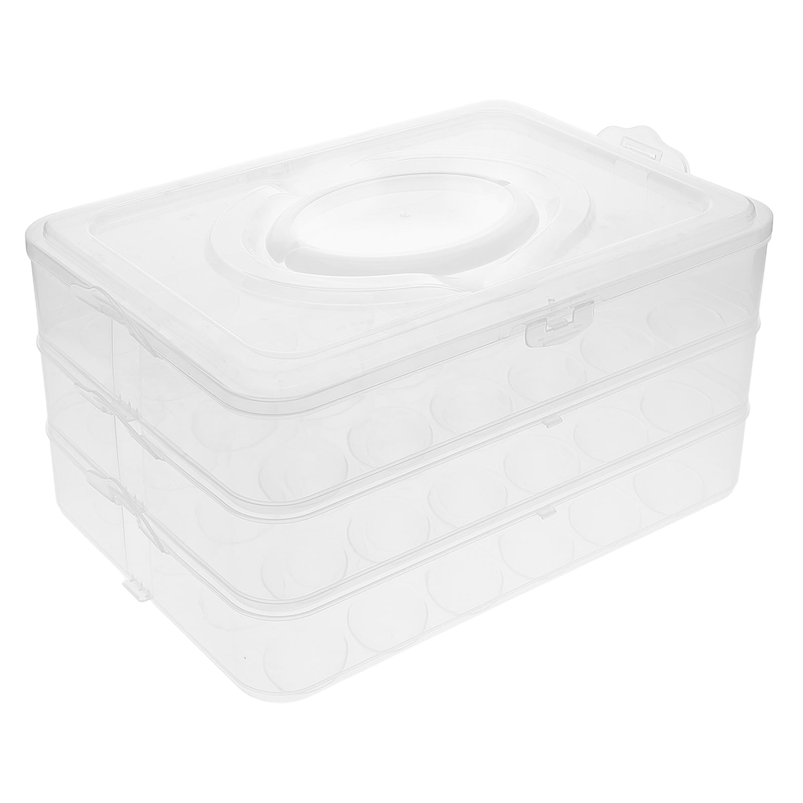 Hemoton Stackable Egg Storage Box for 72 Eggs Clear Plastic 3-Layer Egg ...