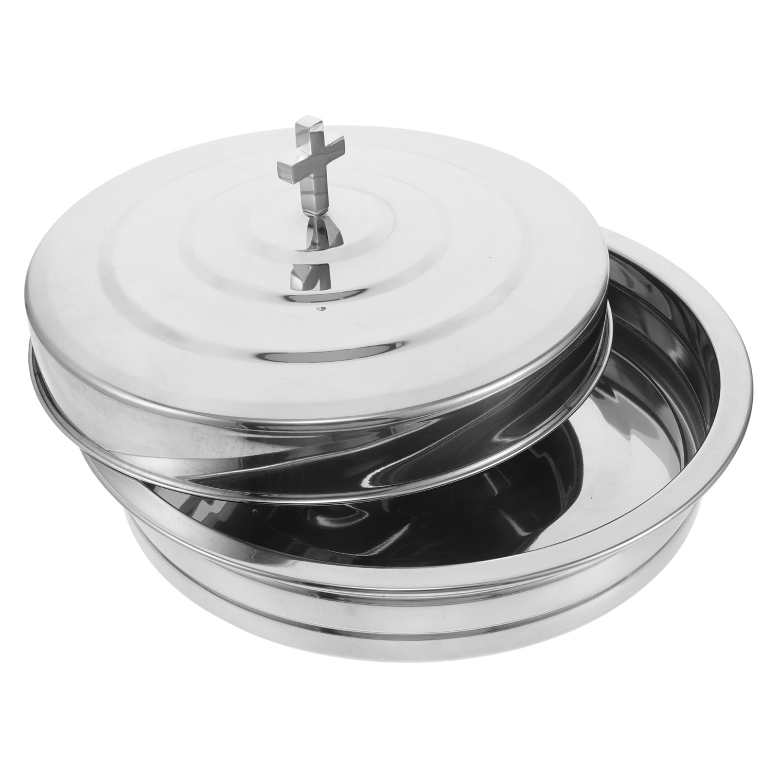 Hemoton Stackable Holy Communion Tray Stainless Steel Bread Plate For ...