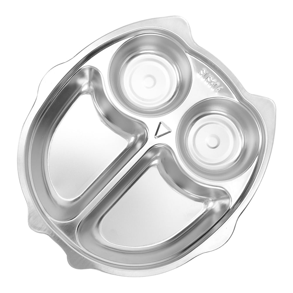 HEMOTON Stainless Steel Children Plate Unbreakable Divided Plates ...