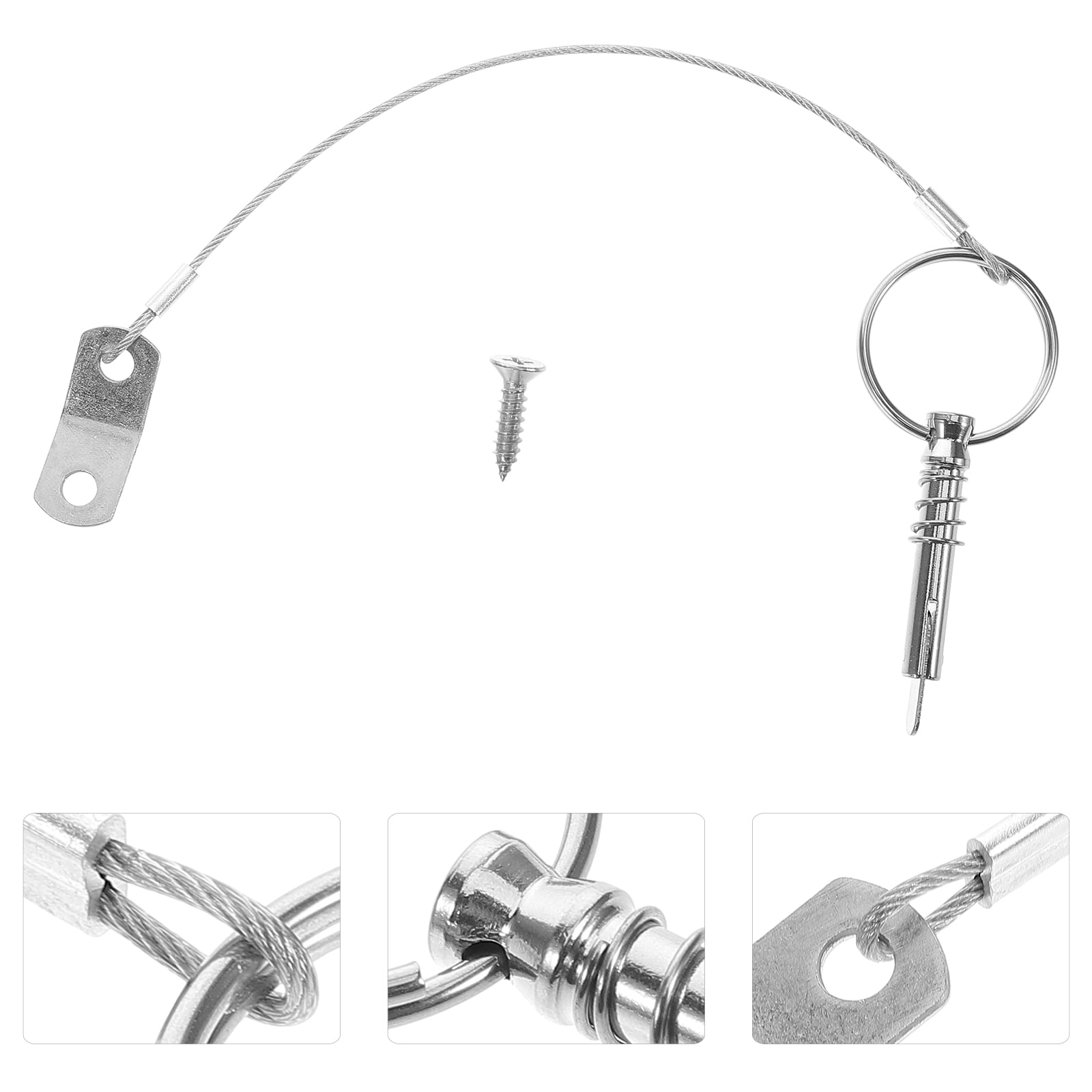 Hemoton Stainless Steel Detent Pins For Boat Safety With Lanyard Marine ...