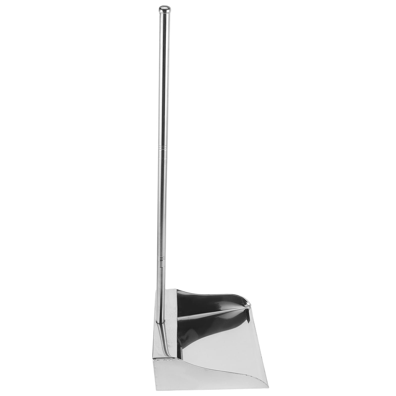Hemoton Stainless Steel Dust Pan With Long Handle Metal Upright Dustpan Heavy Duty Long Handled ...