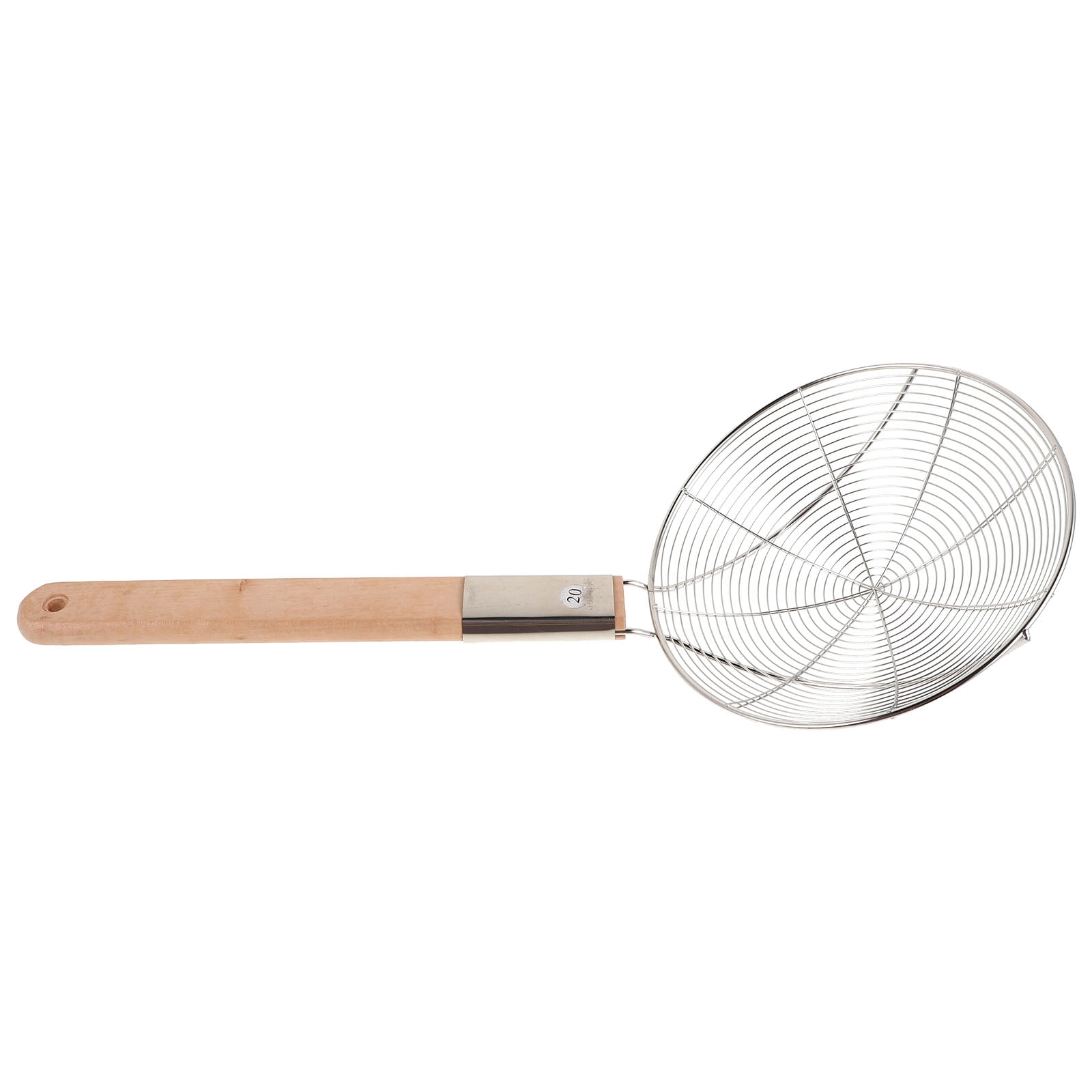 Hemoton Stainless Steel Frying Spoon Strainer With Wooden Handle ...