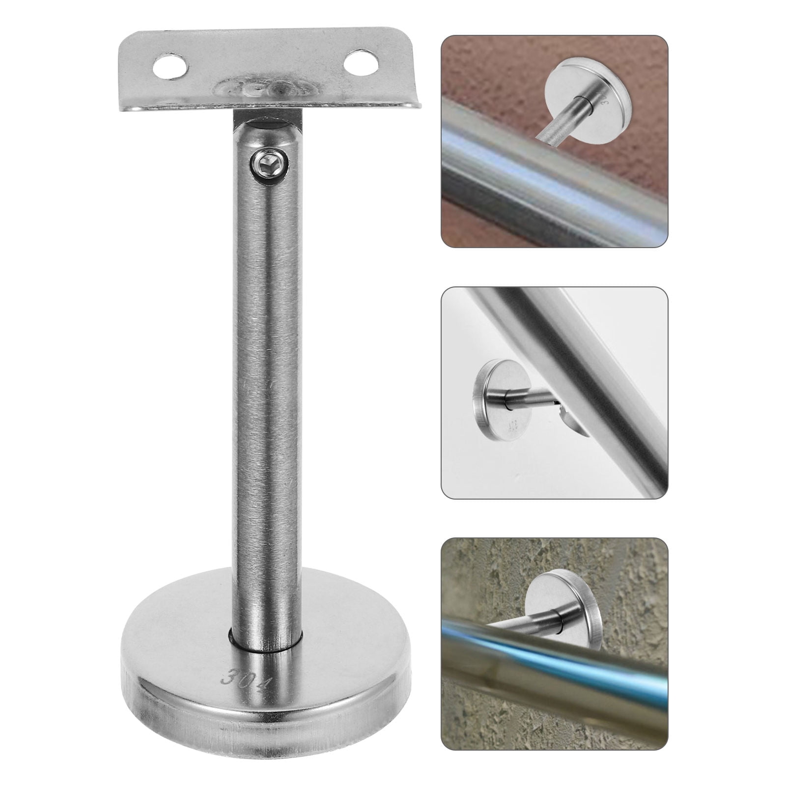 EXHUMKY Stair Handrail Holder Silver Modern 1Set 4.40X1.97X1.97In ...
