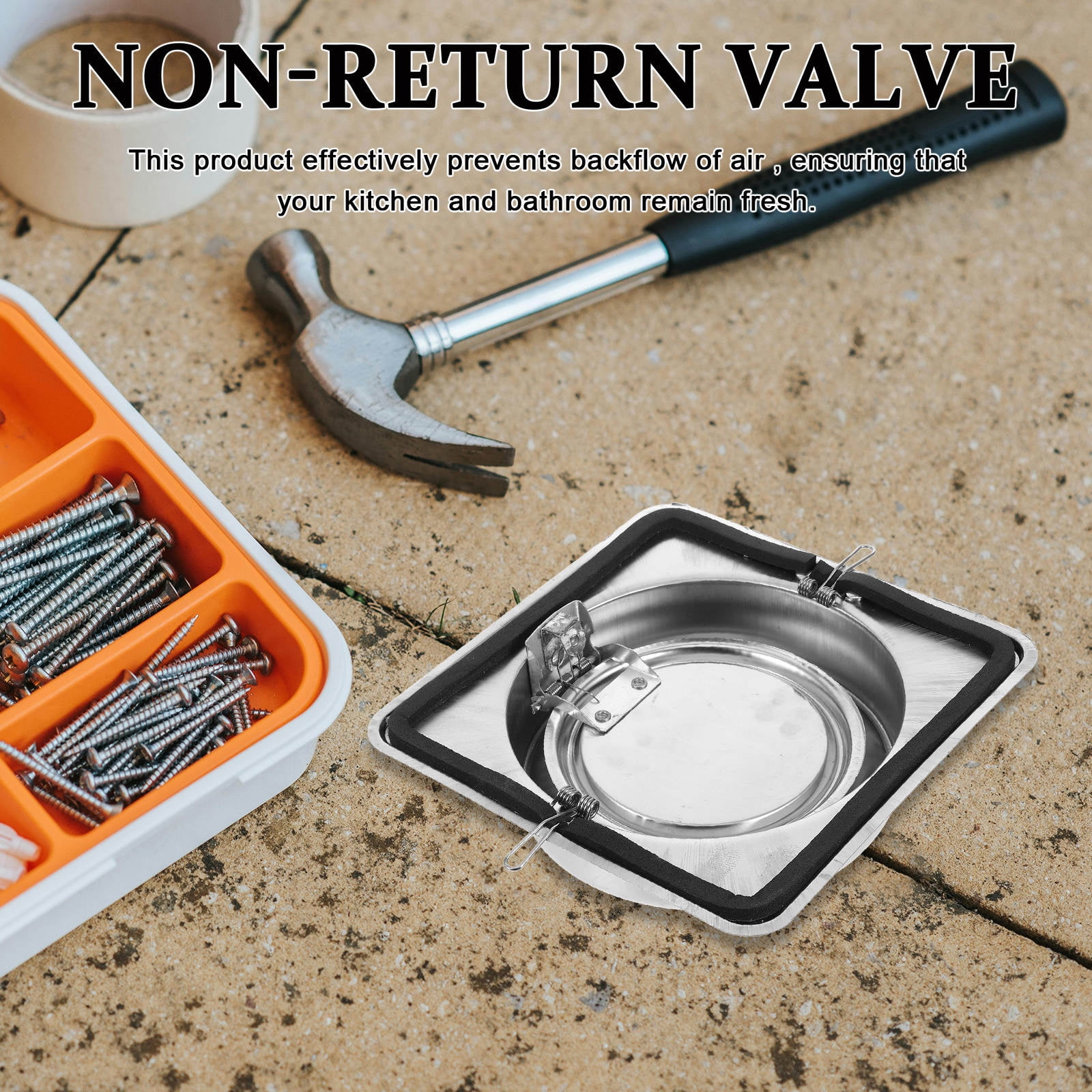 Hemoton Stainless Steel Kitchen Exhaust Fan Cover With Non Return Flap ...