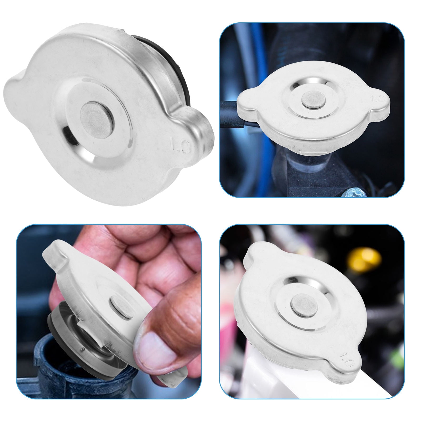 Hemoton Stainless Steel Radiator Cap for Car Modification High Pressure ...