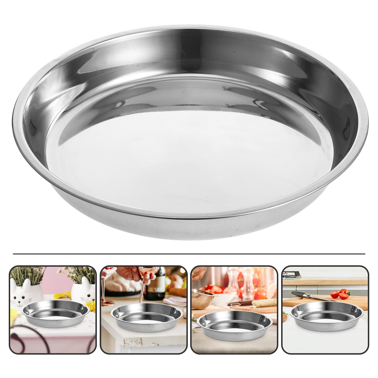 Hemoton Steamer Rack Plate Stainless Steel Roasting Pan 26cm Round ...