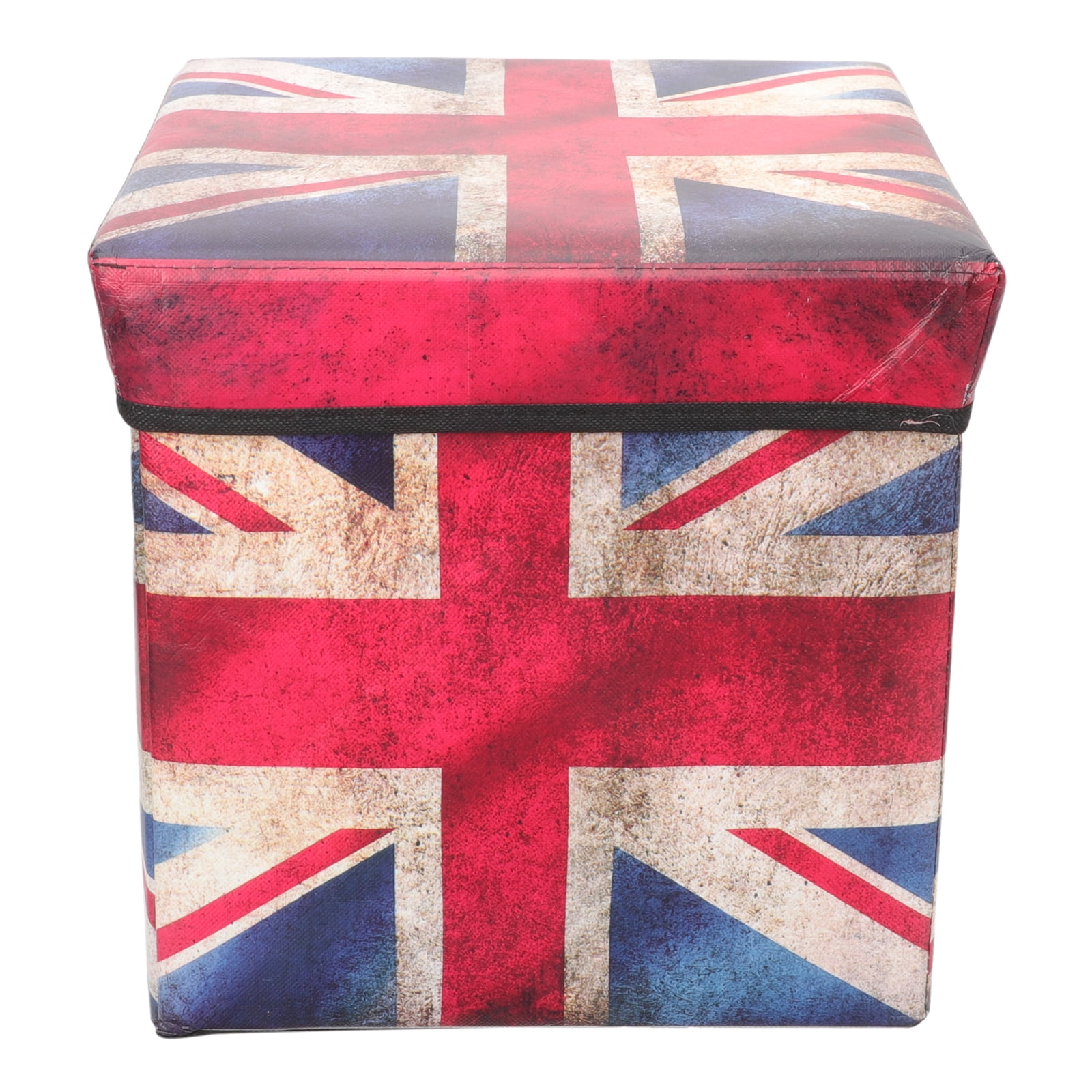 Hemoton Storage Stool Ottoman British Foot Flag Cube Small Vintage Box Square Jack Decorations ...