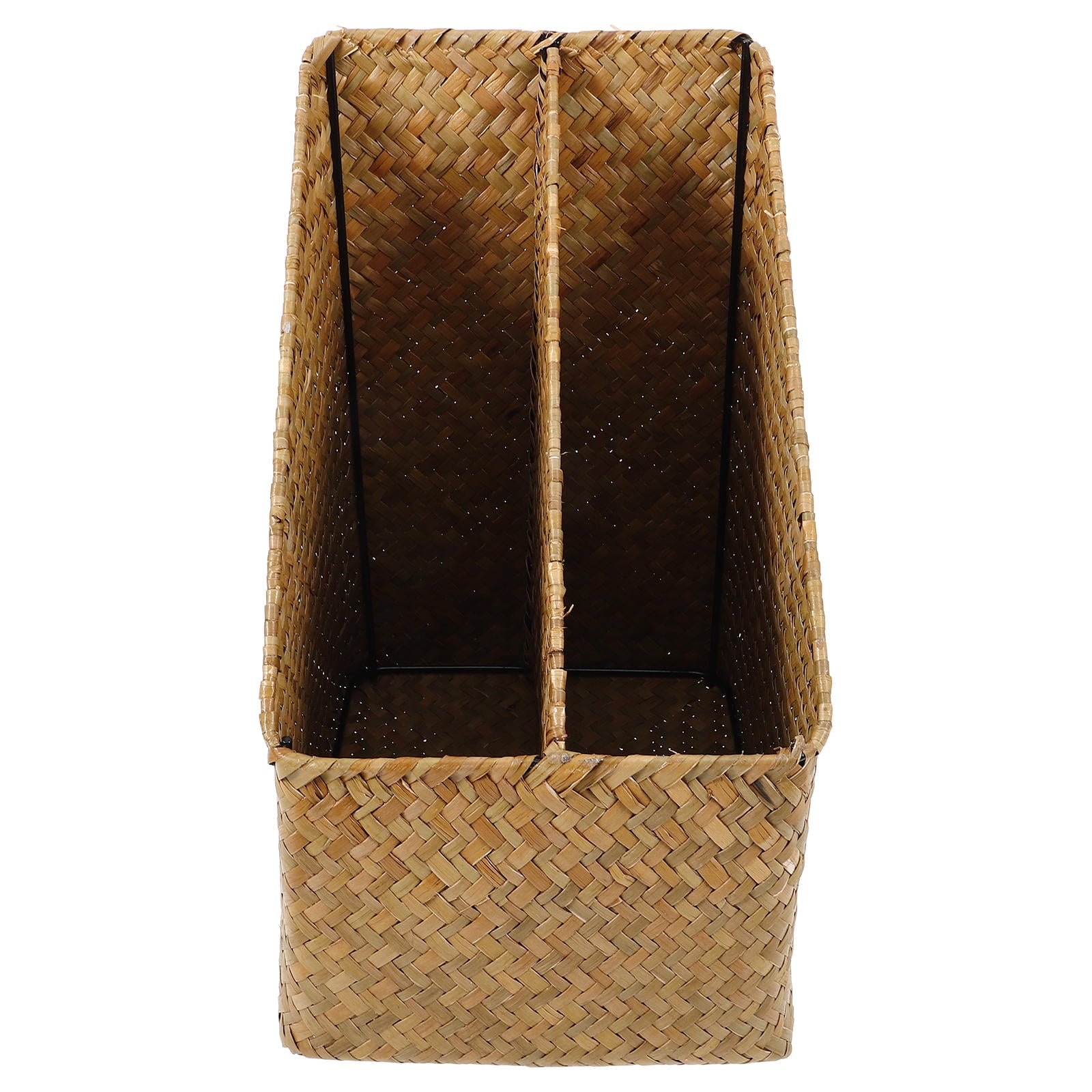 Hemoton Straw Woven Box Multifunction Desktop Book Storage Box Woven ...