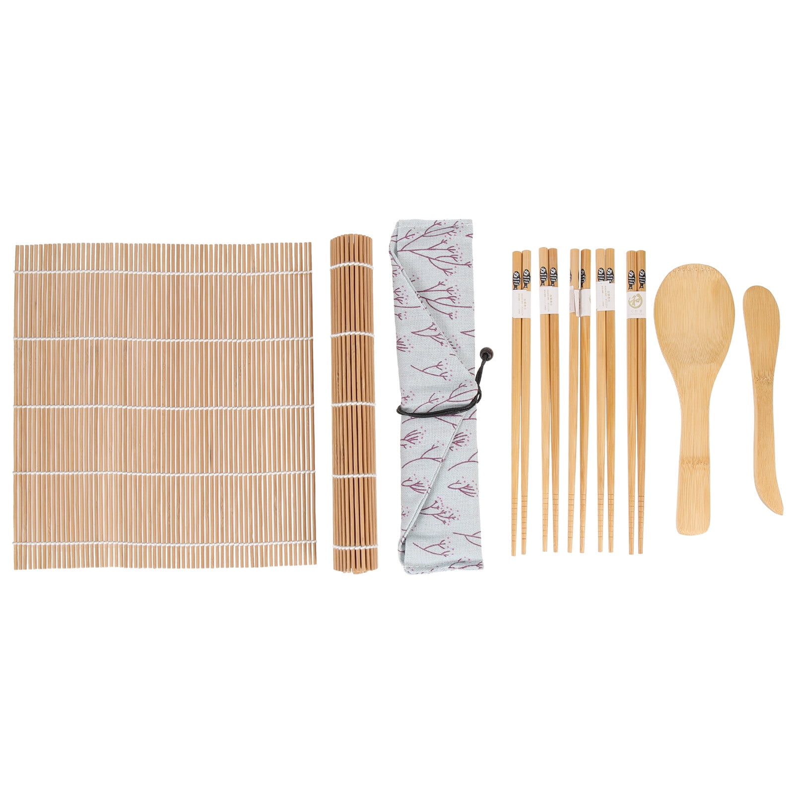 Hemoton Sushi Kit Rice Making Mat Rollingtools Chopsticks Set Paddle ...