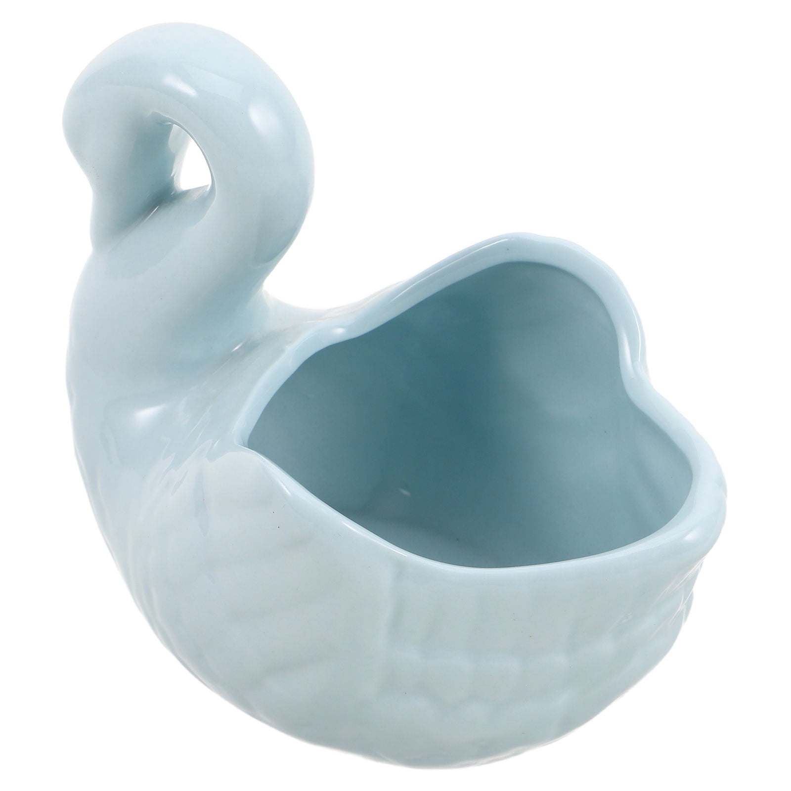 RENACLIPY Succulent Plant Pots Swan Flowerpot Sky-blue Ceramic 1Pack ...
