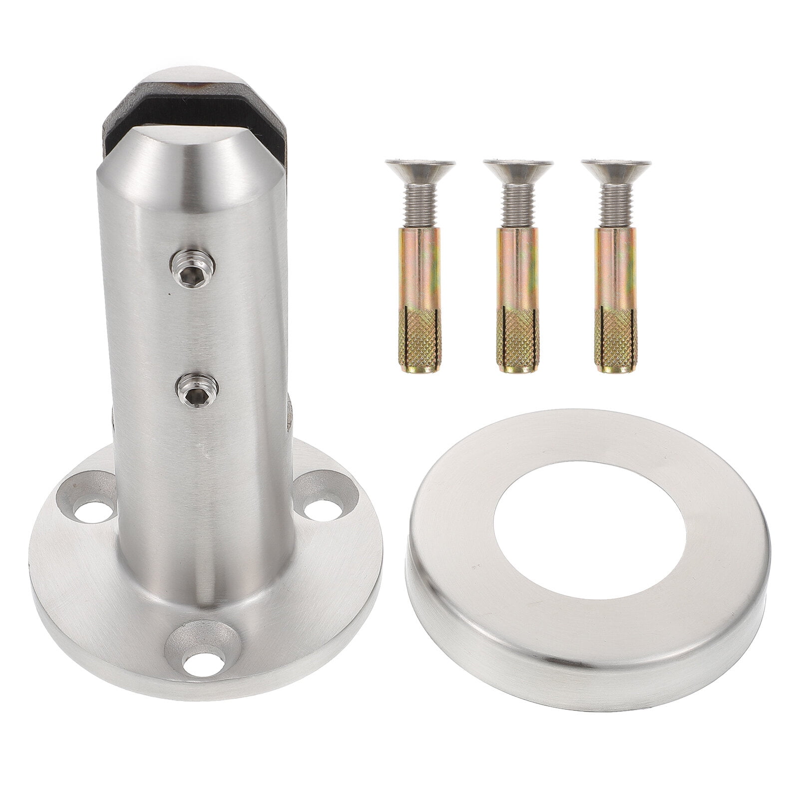Hemoton Sturdy Swimming Pool Fence Clamp with Round Glass Panel Post ...