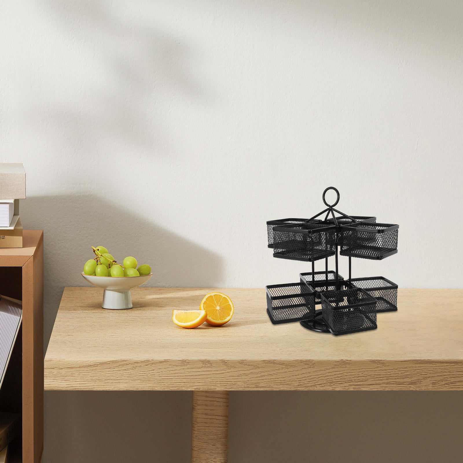 Hemoton Tea Bag Organizer 360 Degree Rotating Carousel Metal Storage ...