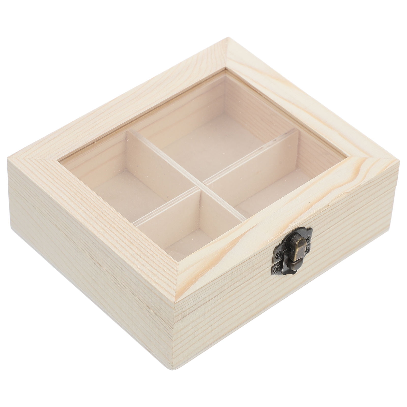 Tea Storage Organizer with Compartments 1 Set Wooden Tea Chest for Tea ...