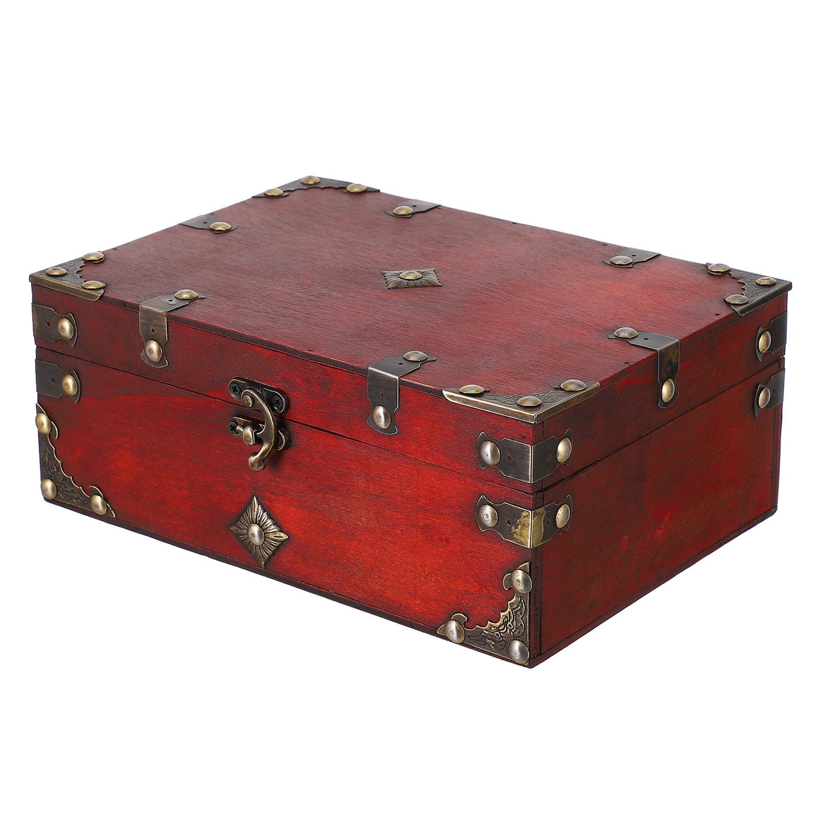 Hemoton Tin Travel Decor Treasure Chest Storage Box of Drawers ...