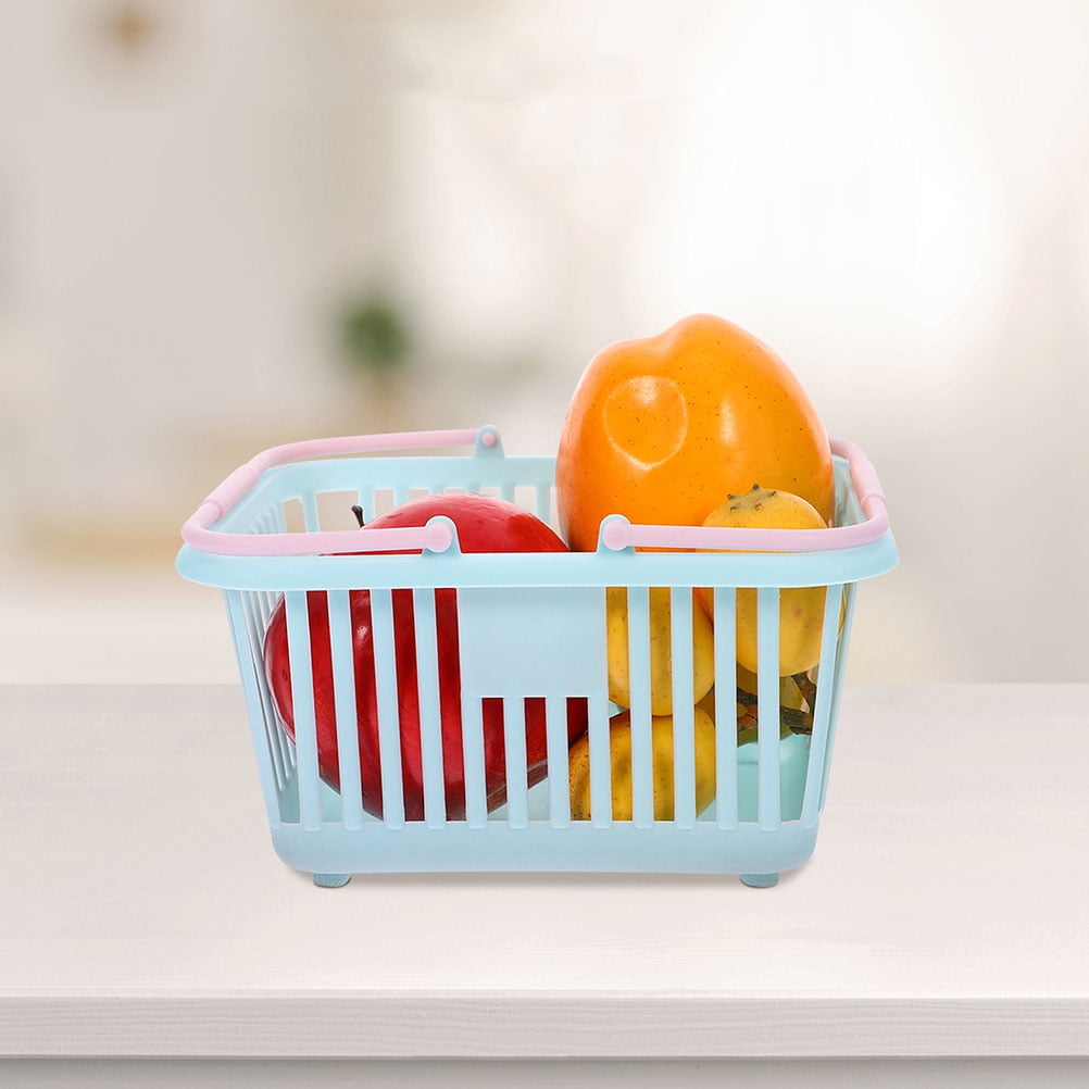 Hemoton Tiny Plastic Basket Small Shopping Basket Play Grocery Baskets ...
