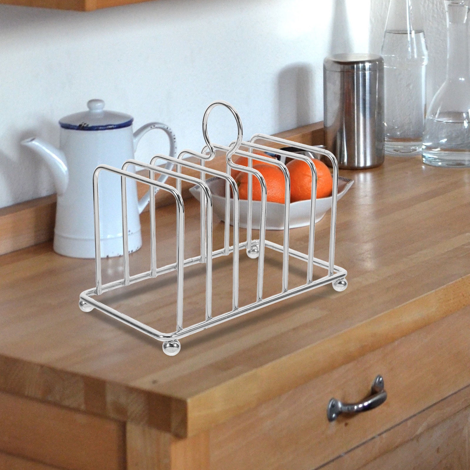 Hemoton Toast Rack Stainless Steel Toast Holder Rack Slice Slot Toast ...