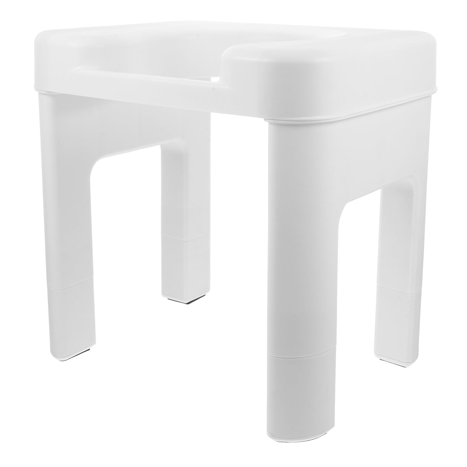 HEMOTON White PP Material Toilet Stool with Comfortable Seating ...