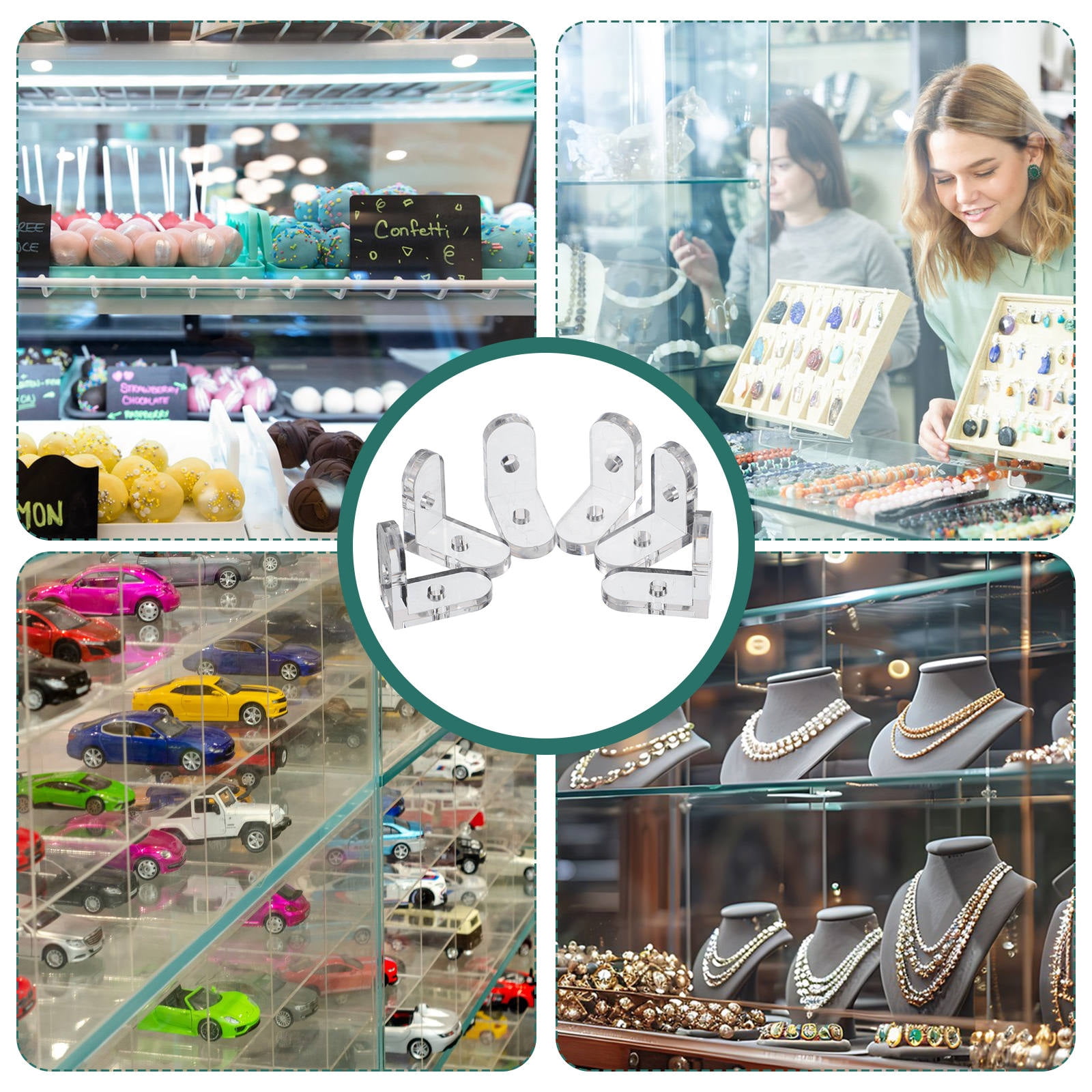 Hemoton Transparent Glass Corner Brackets for Secure Box L Shaped ...